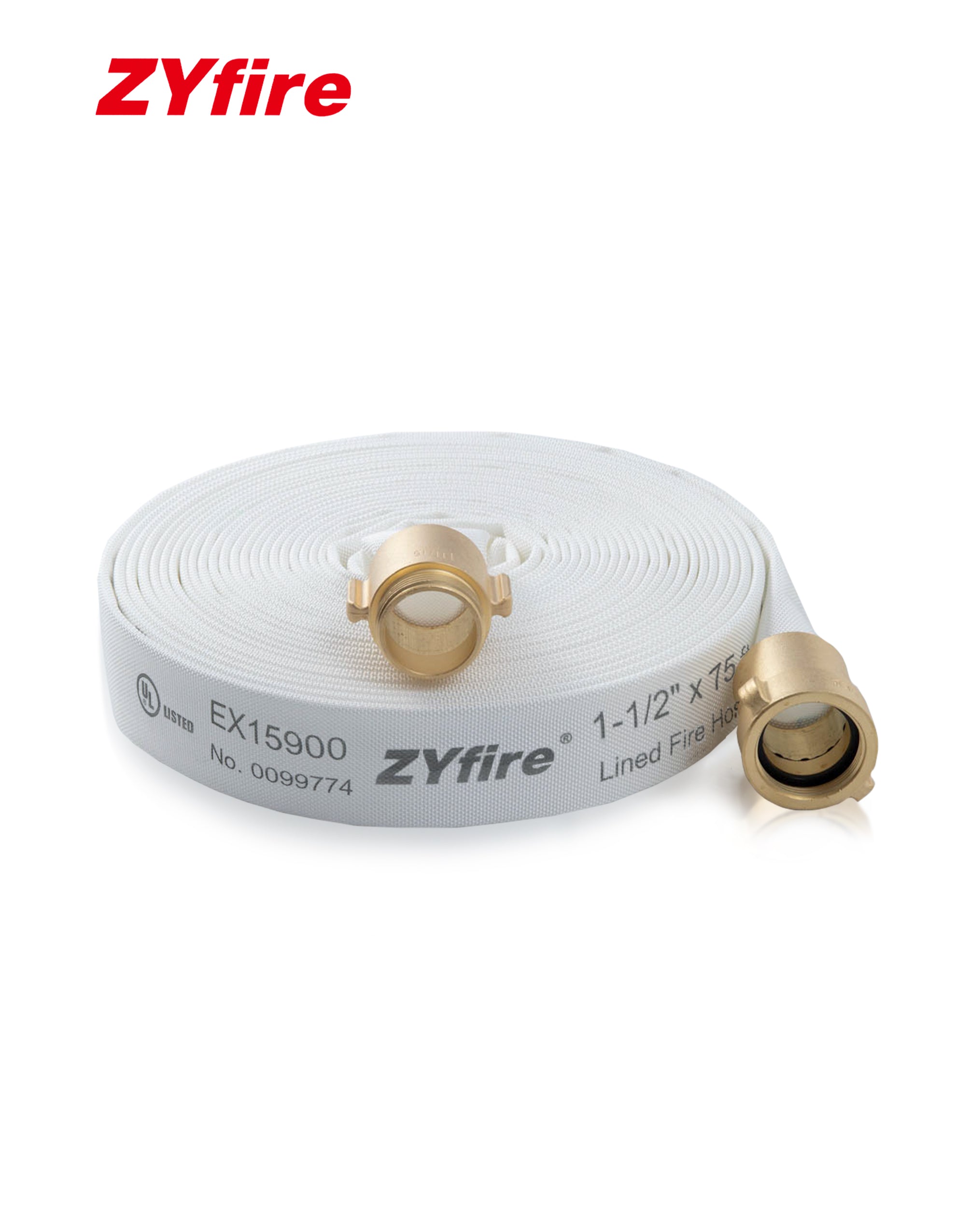 ZYfire Fire Hose - 1-1/2" ID Single Jacket TPU Fire Hose Industrial Ho